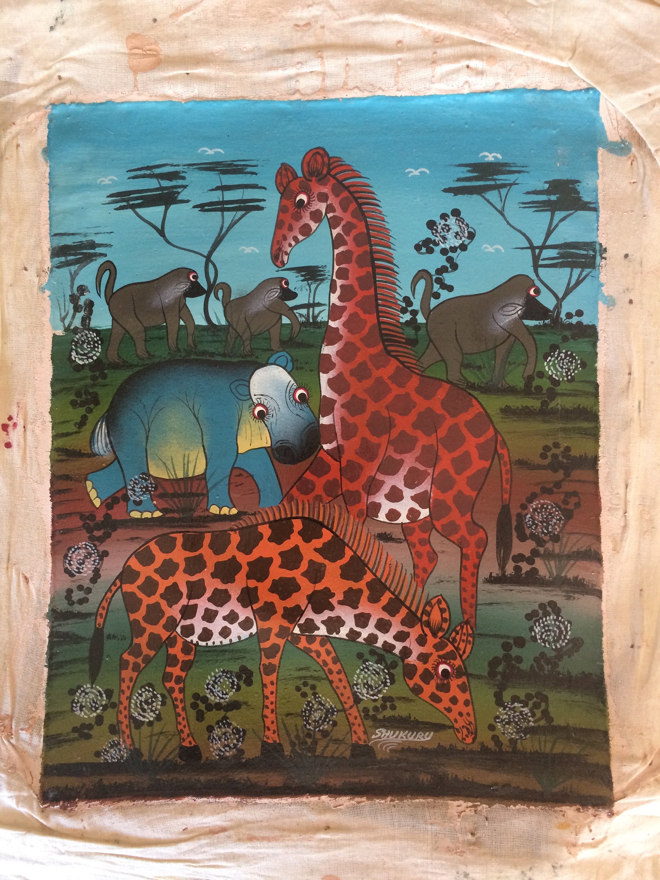 Contemporary Collectible Tinga Tinga Painting on Canvas - Etsy
