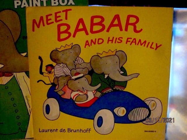 BABAR RARE PAINT Box Book 1989/storybook 1973 meet Babar & His Family ...