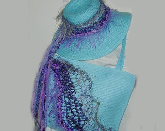 Turquoise Straw Bag - Etsy