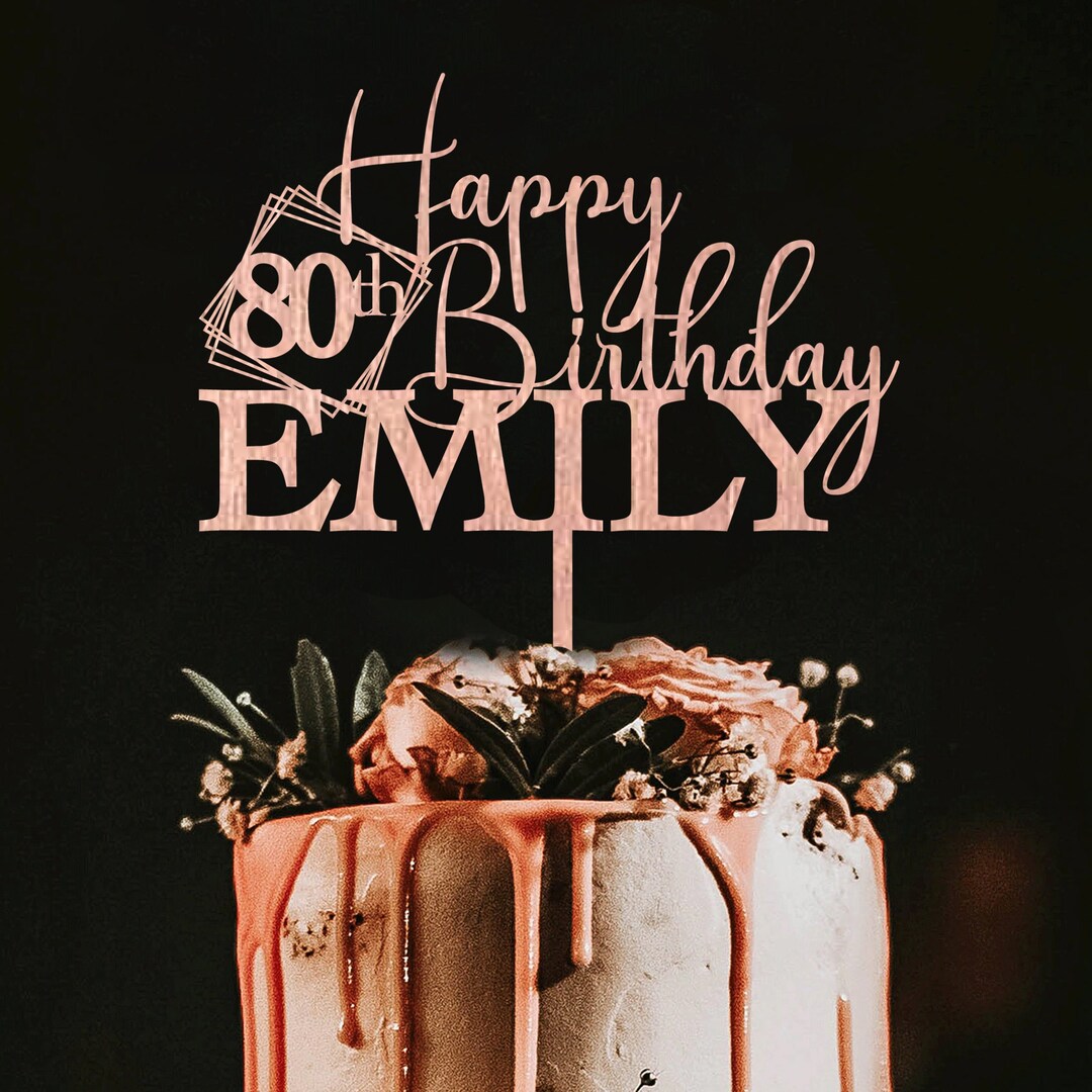 Happy Birthday Cake Topper, Custom Cake Topper for Birthday With Name ...