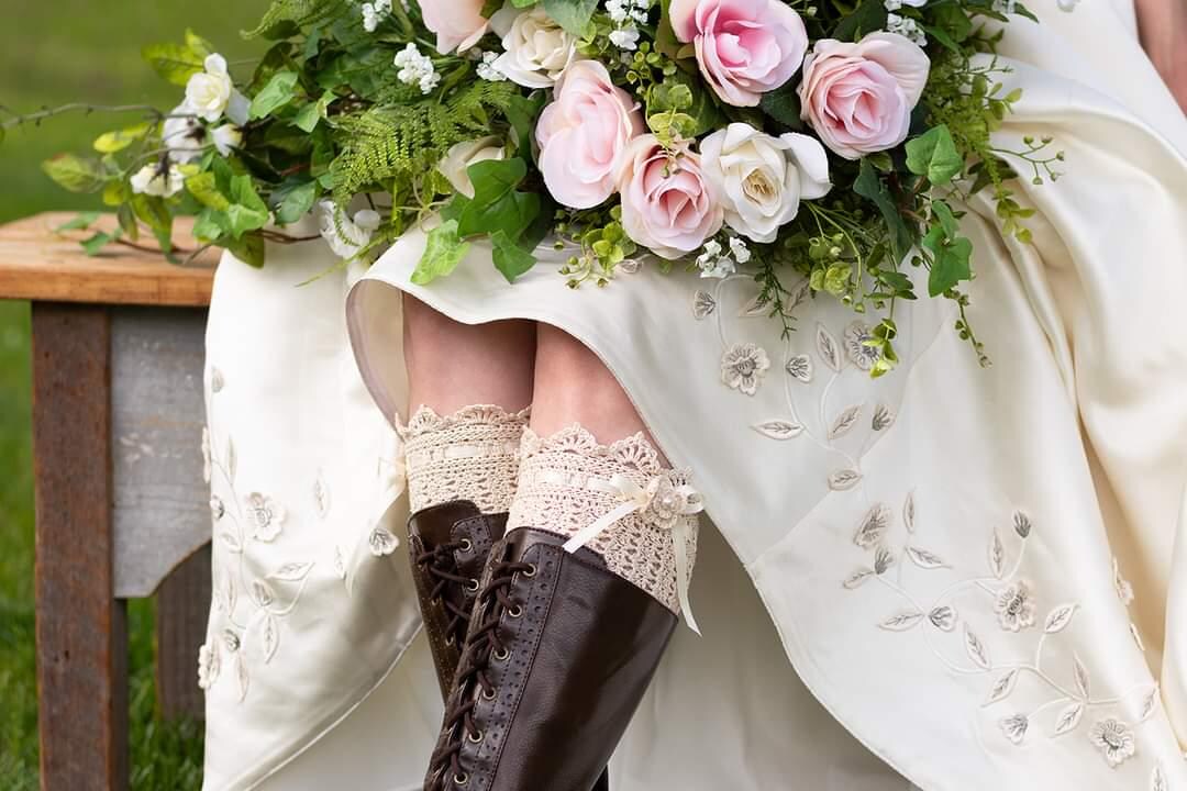 Crochet Lace Boot Cuffs Pattern: Rustic, Vintage Style Bride Accessory ...