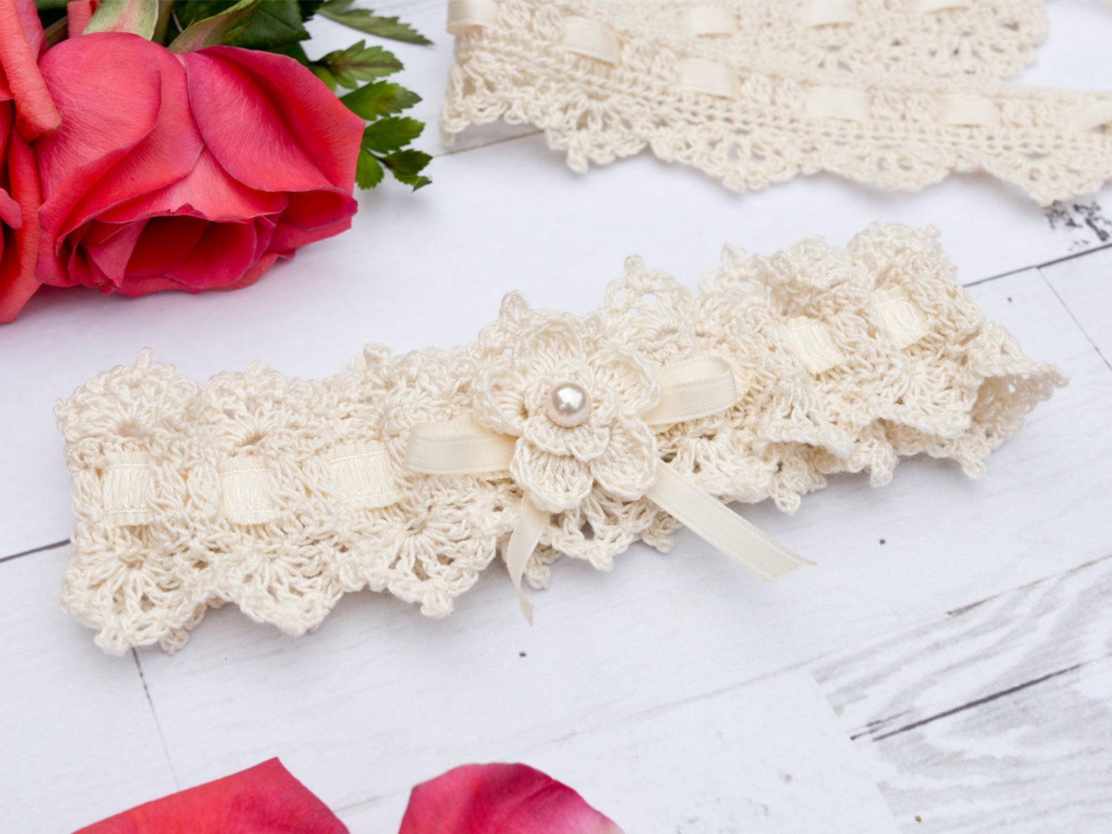 Crochet Bridal Garter Pattern DIGITAL PDF DOWNLOAD Vintage Style Lace ...