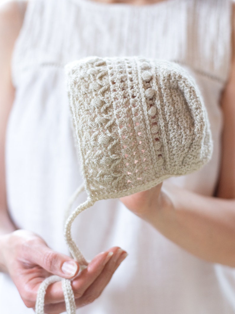 Crochet Baby Bonnet Pattern: Vintage T-shape Design (digital PDF ...