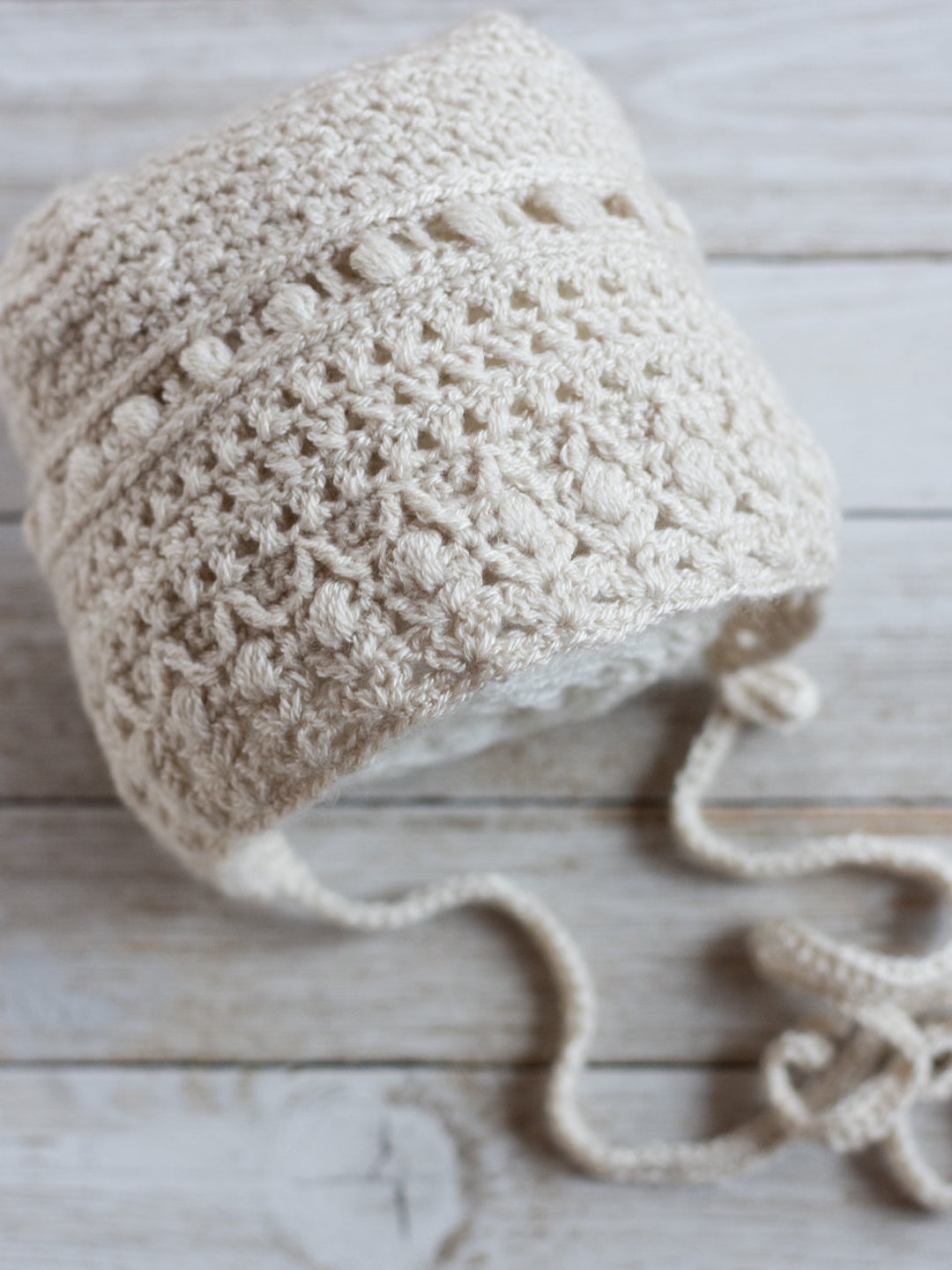 Crochet Baby Bonnet Pattern: Vintage T-shape Design (digital PDF ...