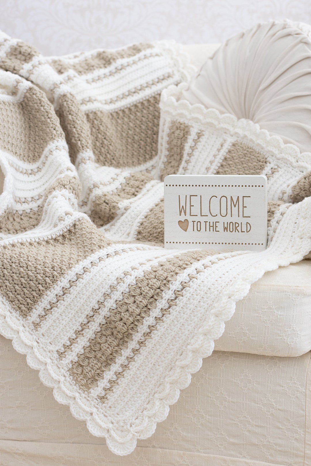 Crochet Blanket Pattern, DIGITAL PDF DOWNLOAD, Baby-King Size Striped ...