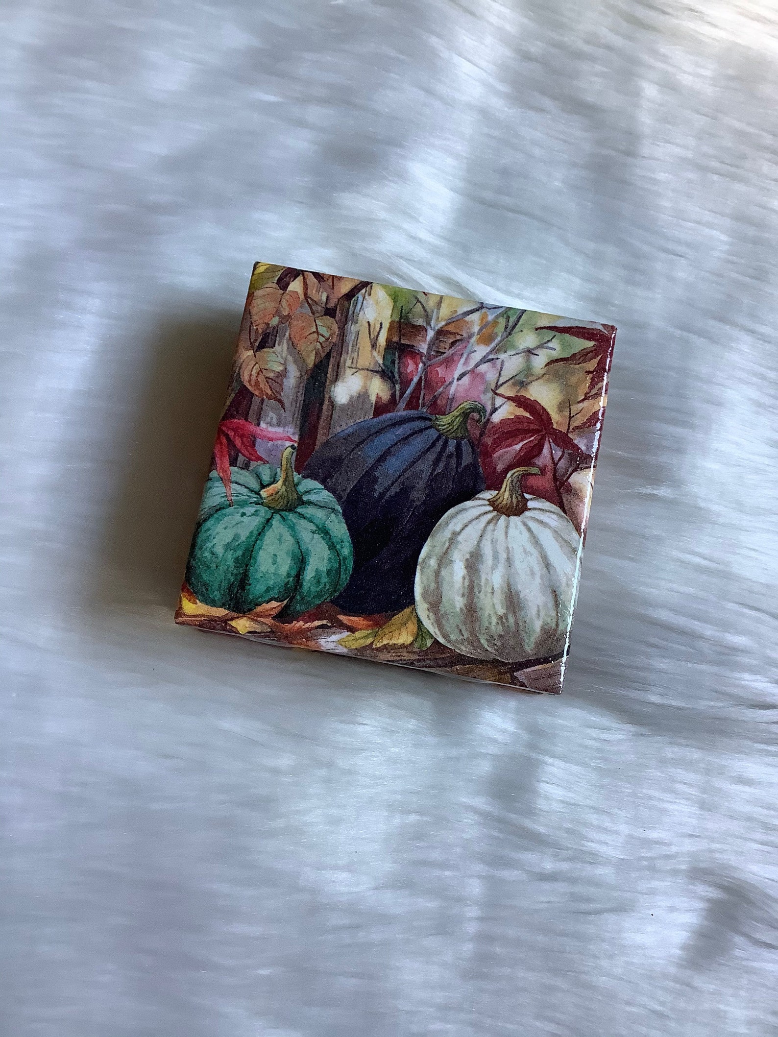 Fall Pumpkin Harvest Coasters Set of 4 Upcycled Coasters - Etsy