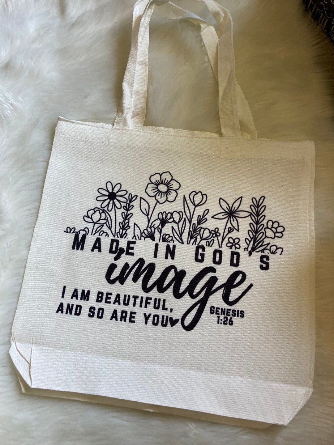Made in Gods Image Tote Bag, You Are Beautiful Tote Bag, Positive ...