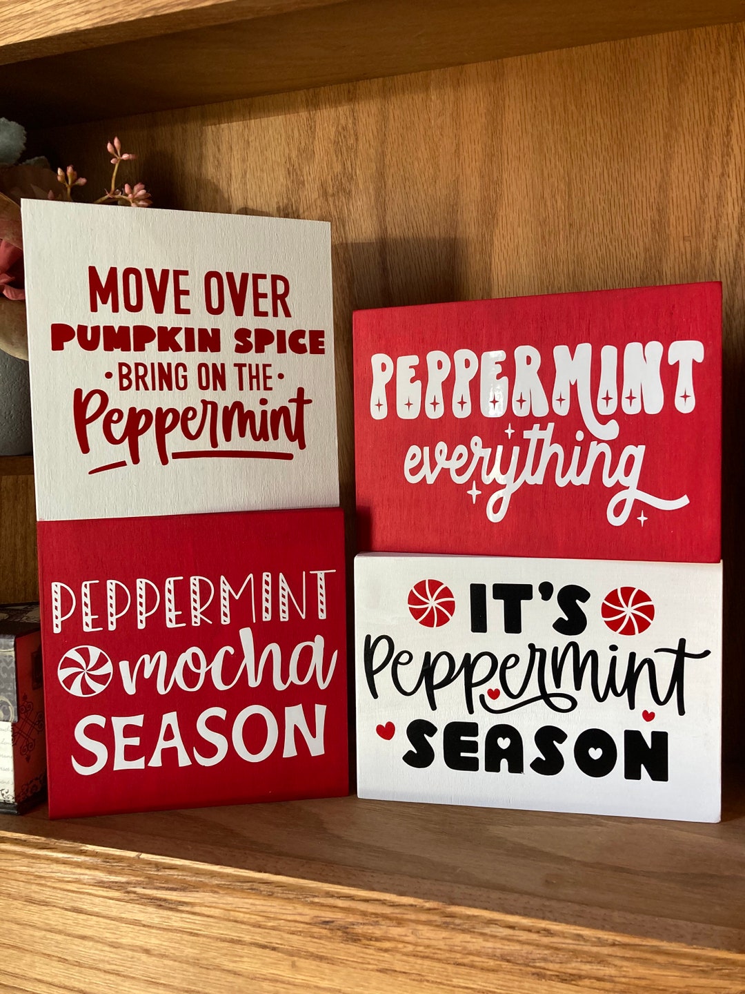 Peppermint Season Winter Tiered Tray Shelf Decor, Peppermint Everything ...