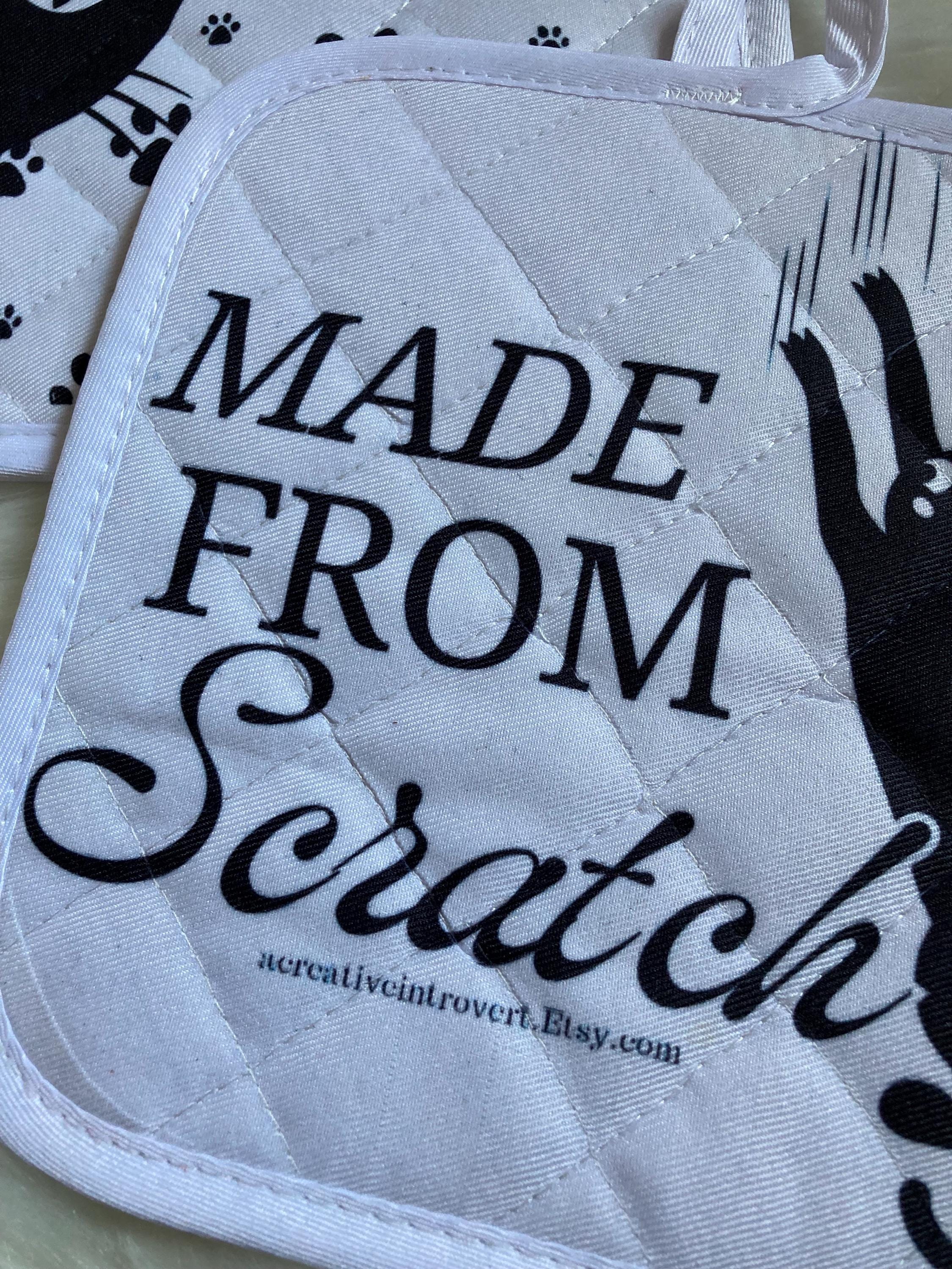 Made From Scratch Cat Pot Holder, Pot Holder Set, Cat Lover Gift, Baker ...