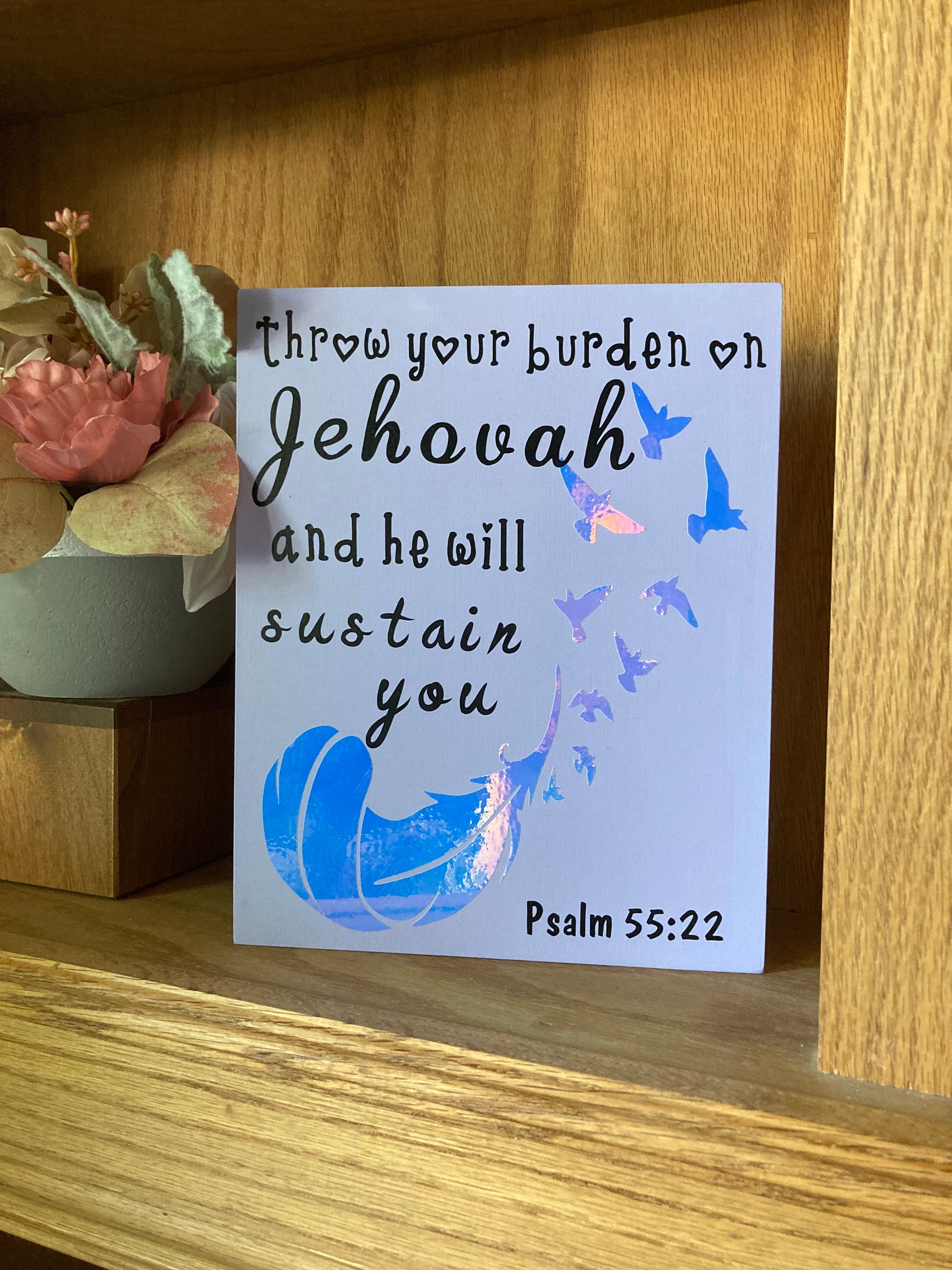 Throw Your Burden on Jehovah Psalm 55:22 Wooden Blocks 10x8 | Etsy