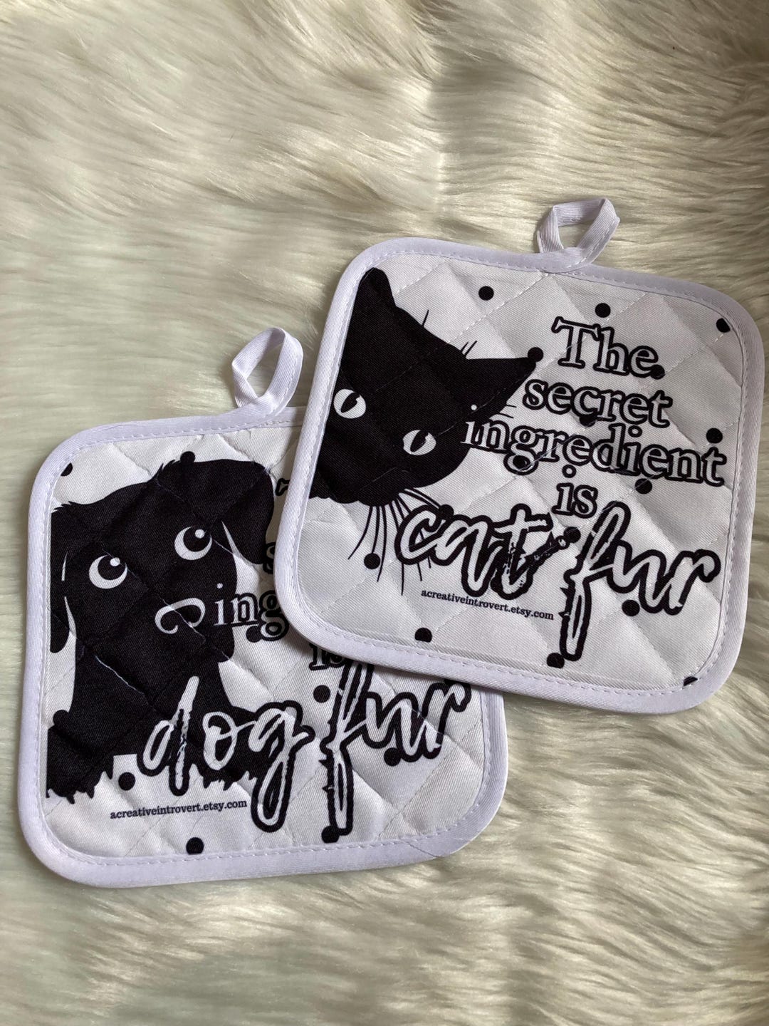 The Secret Ingredient is Pet Fur Pot Holder, Cat and Dog Lover Gift ...