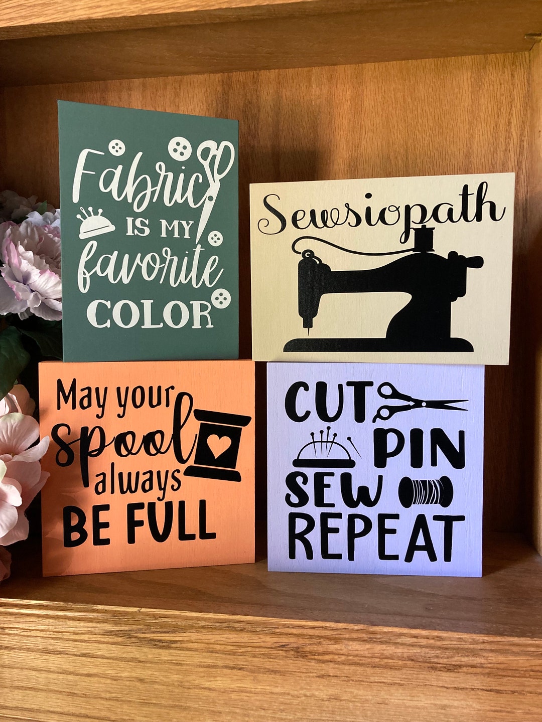 Sew on Wooden Sign Collection, Sewing Decor, Seamstresses Sign, Fabric ...