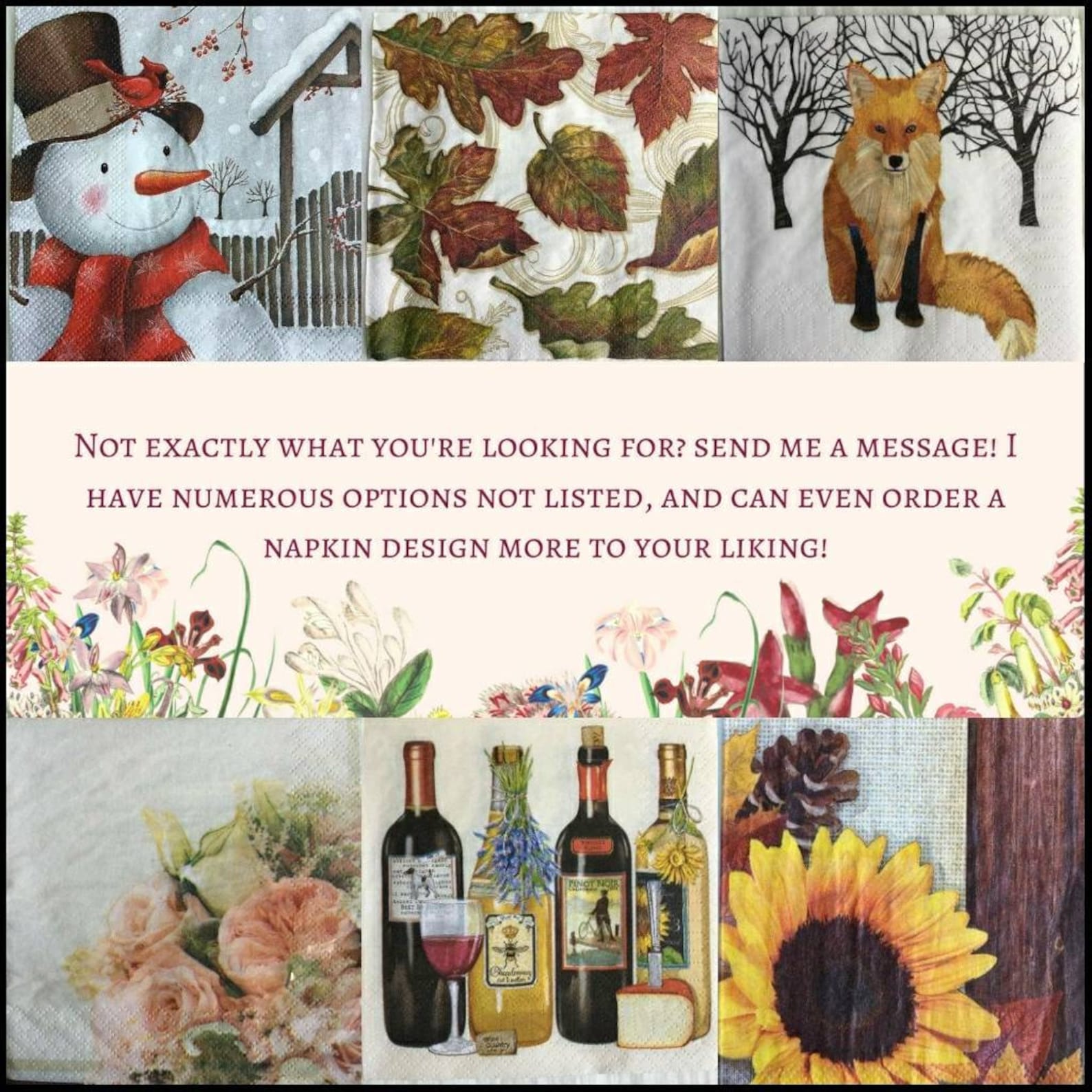 Autumn Robins Coasters Set of 4 Upcycled Coasters Napkin | Etsy