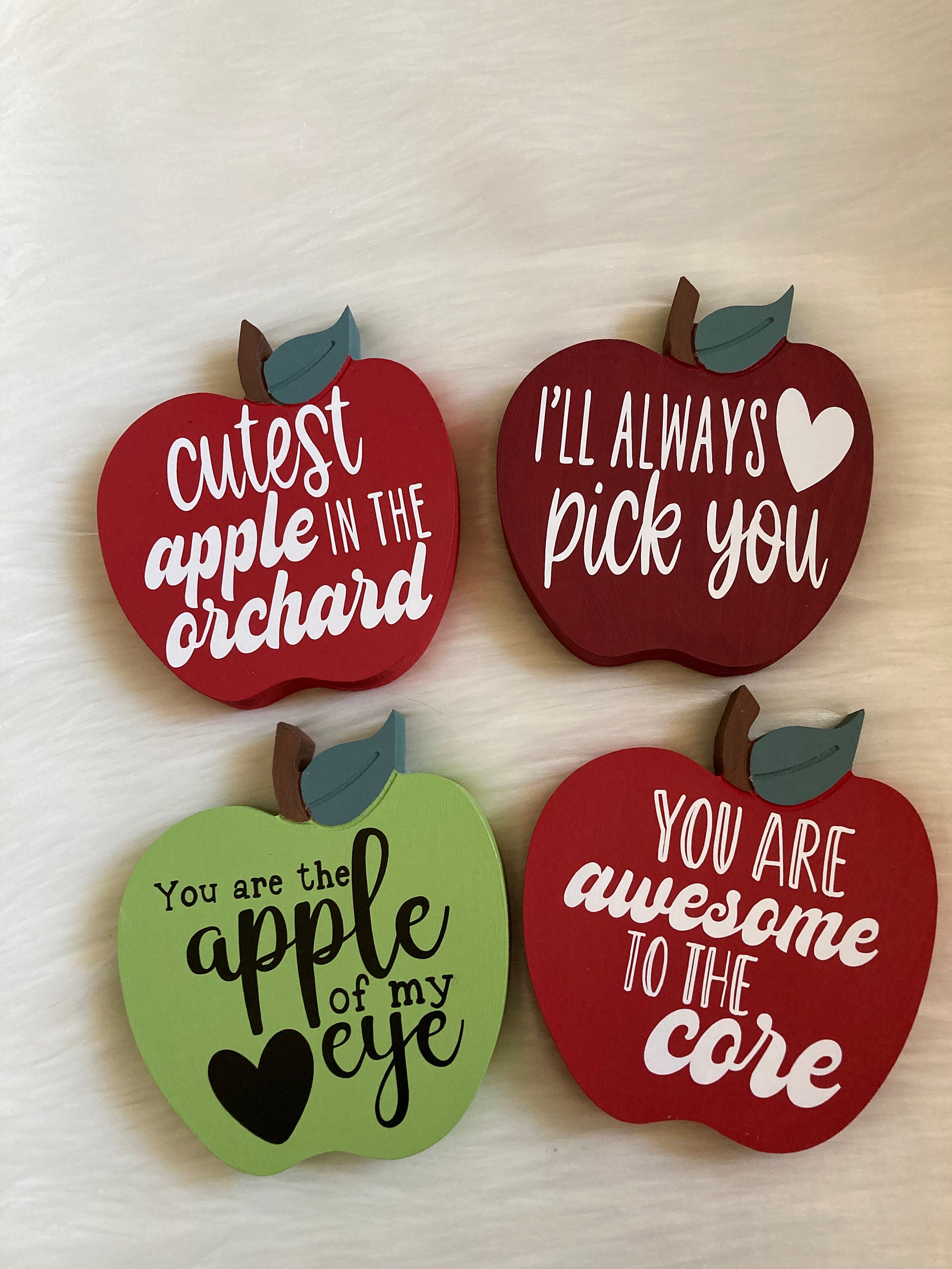 Wooden Apple, Fall Decor, Rustic Fall Apple Wooden Fruit, Wood Kitchen ...