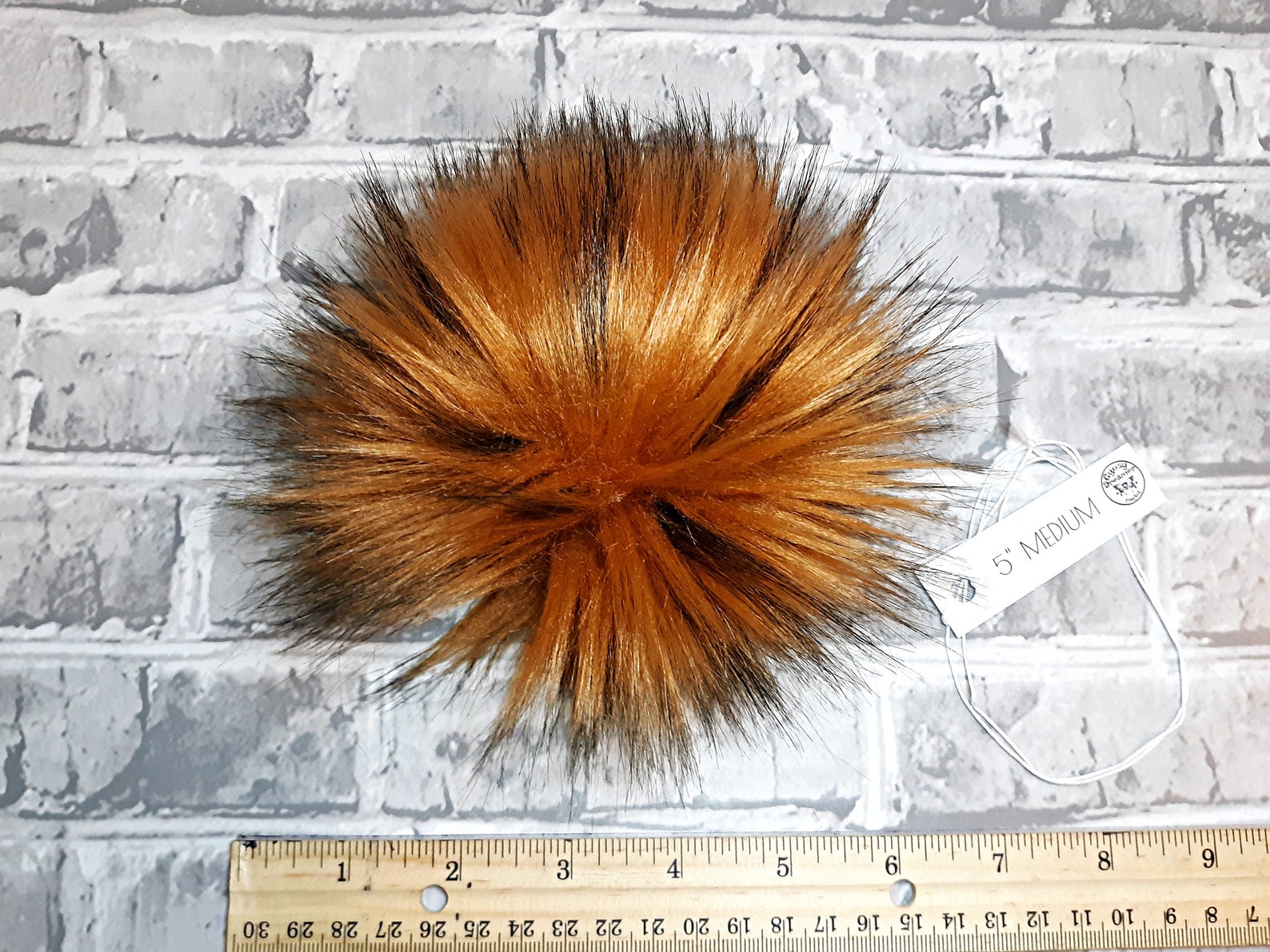 ROBIN Amber Faux Fur Pom | Rust Orange Small Medium Large | Vegan ...