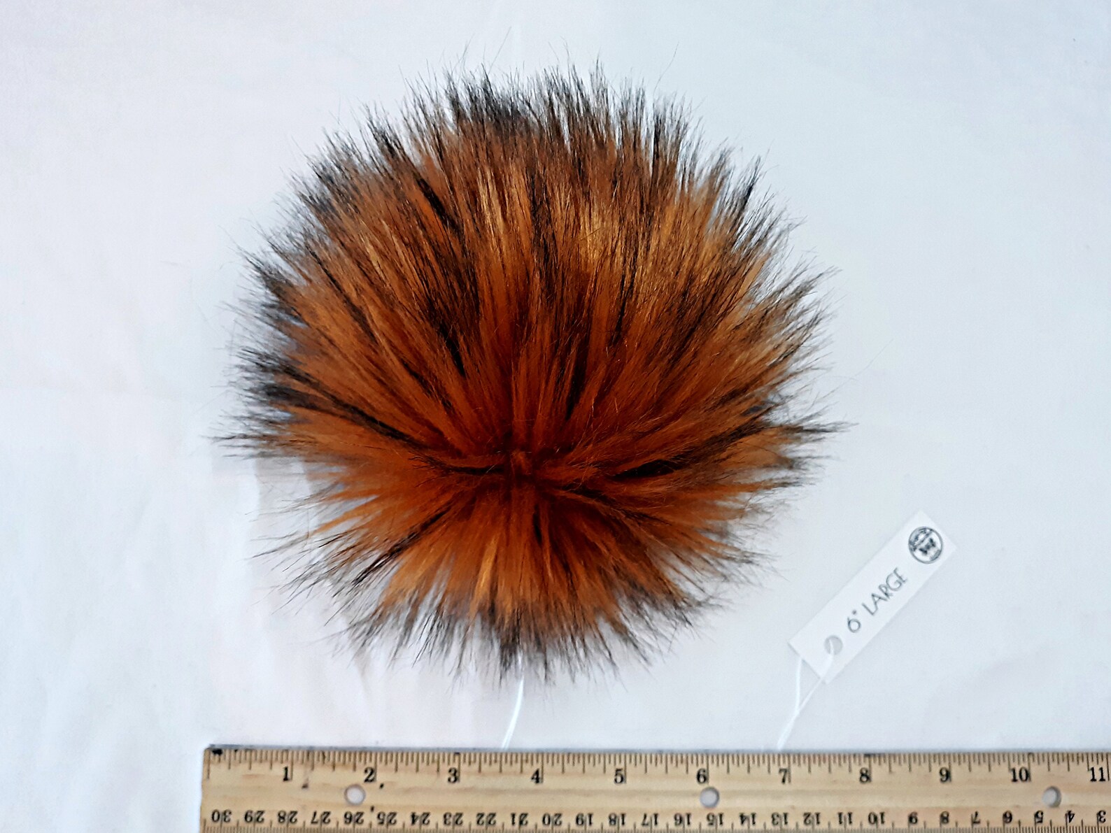 ROBIN Amber Faux Fur Pom | Rust Orange Small Medium Large | Vegan ...