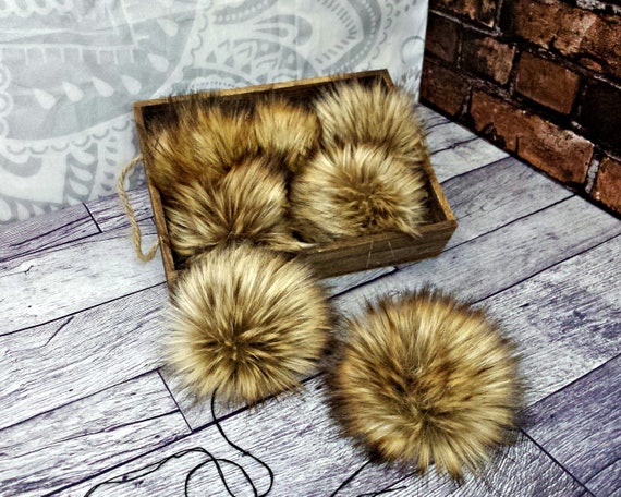 LYNX Faux Fur Pom Pom Small Medium Large Fake Fur Pom Pom - Etsy