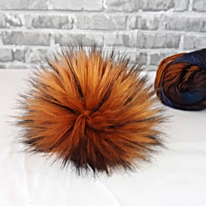 ROBIN Amber Faux Fur Pom | Rust Orange Small Medium Large | Vegan ...