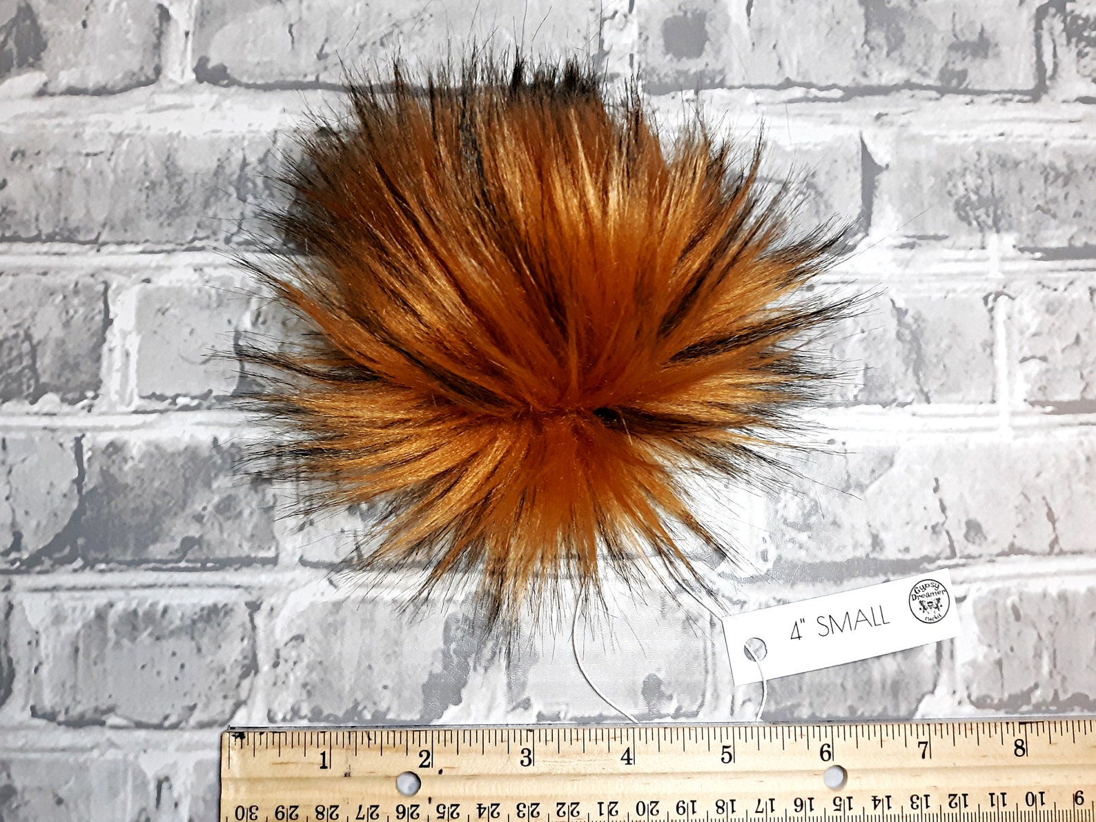 ROBIN Amber Faux Fur Pom | Rust Orange Small Medium Large | Vegan ...
