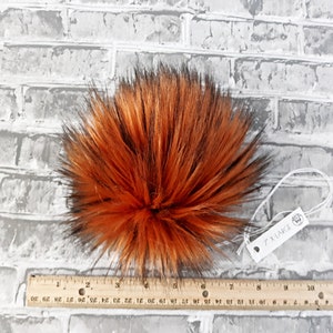 ROBIN Amber Faux Fur Pom | Rust Orange Small Medium Large | Vegan ...