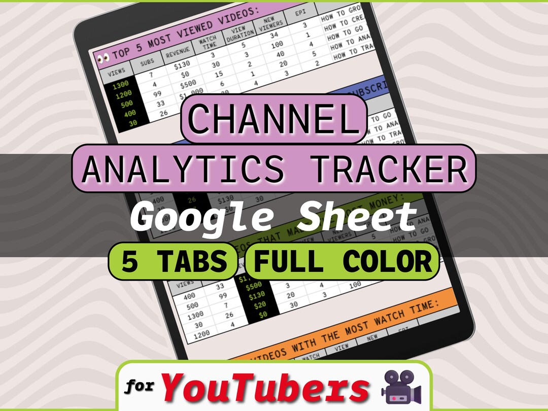 Analytics Tracker for Youtubers & Video Creators, GOOGLE SHEET to Track ...