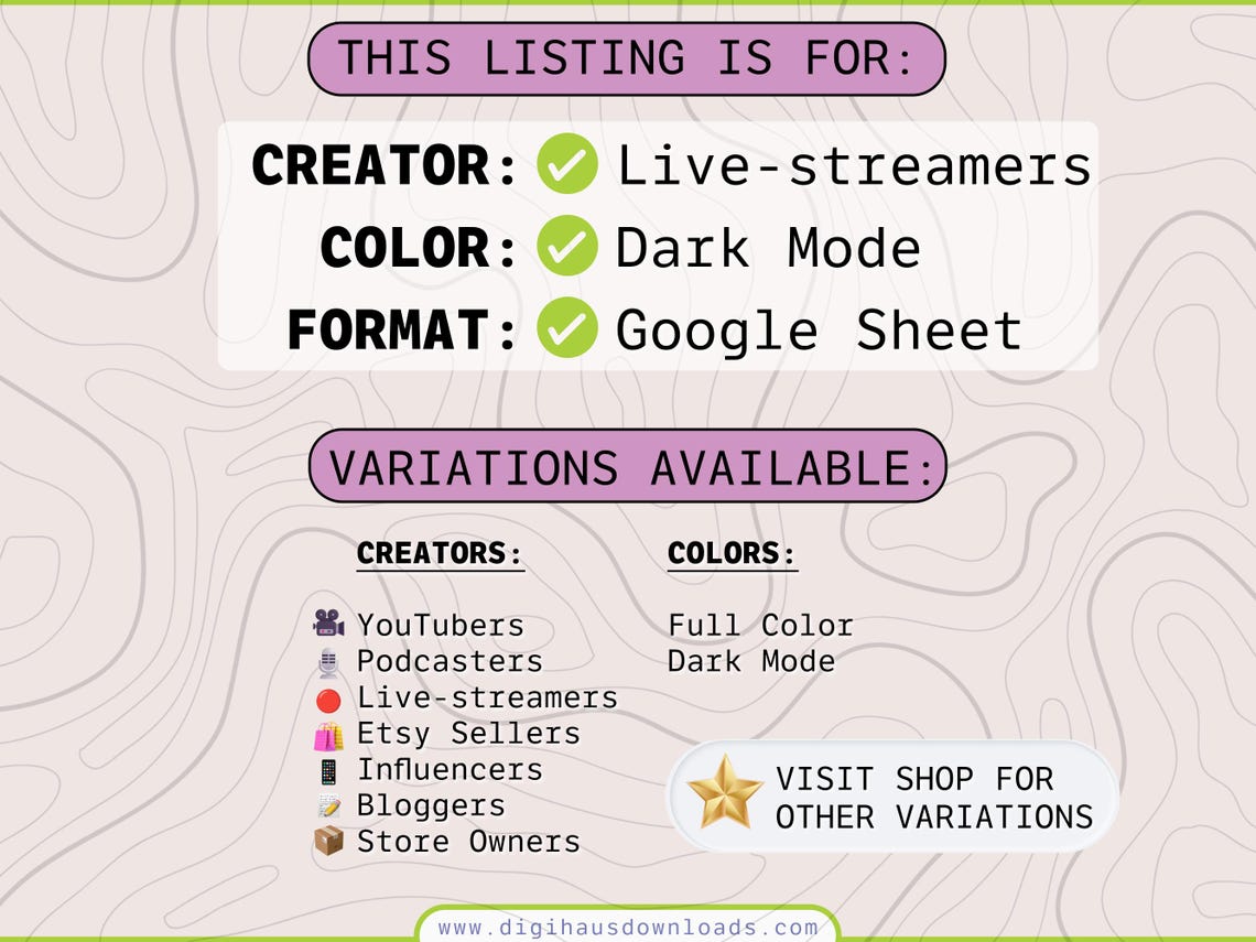 Twitch Streamers Statistics Organizer Google Sheet Template to Track ...