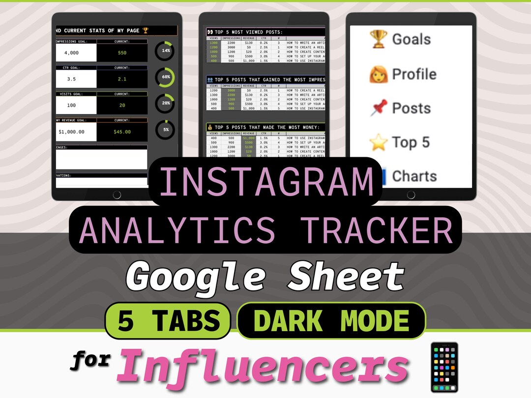 Influencers & Social Media Creators Statistics Organizer Google Sheet ...