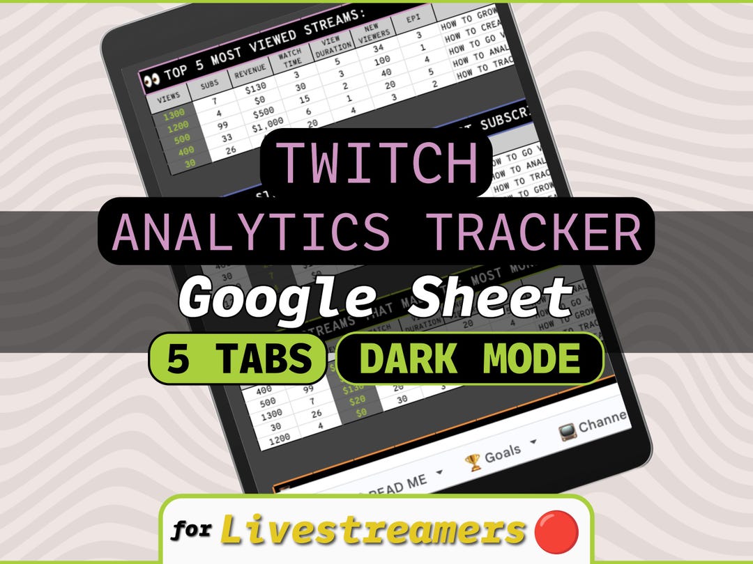 Twitch Streamers Statistics Organizer Google Sheet Template to Track ...