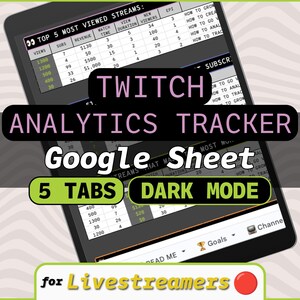 Twitch Streamers Statistics Organizer Google Sheet Template to Track ...