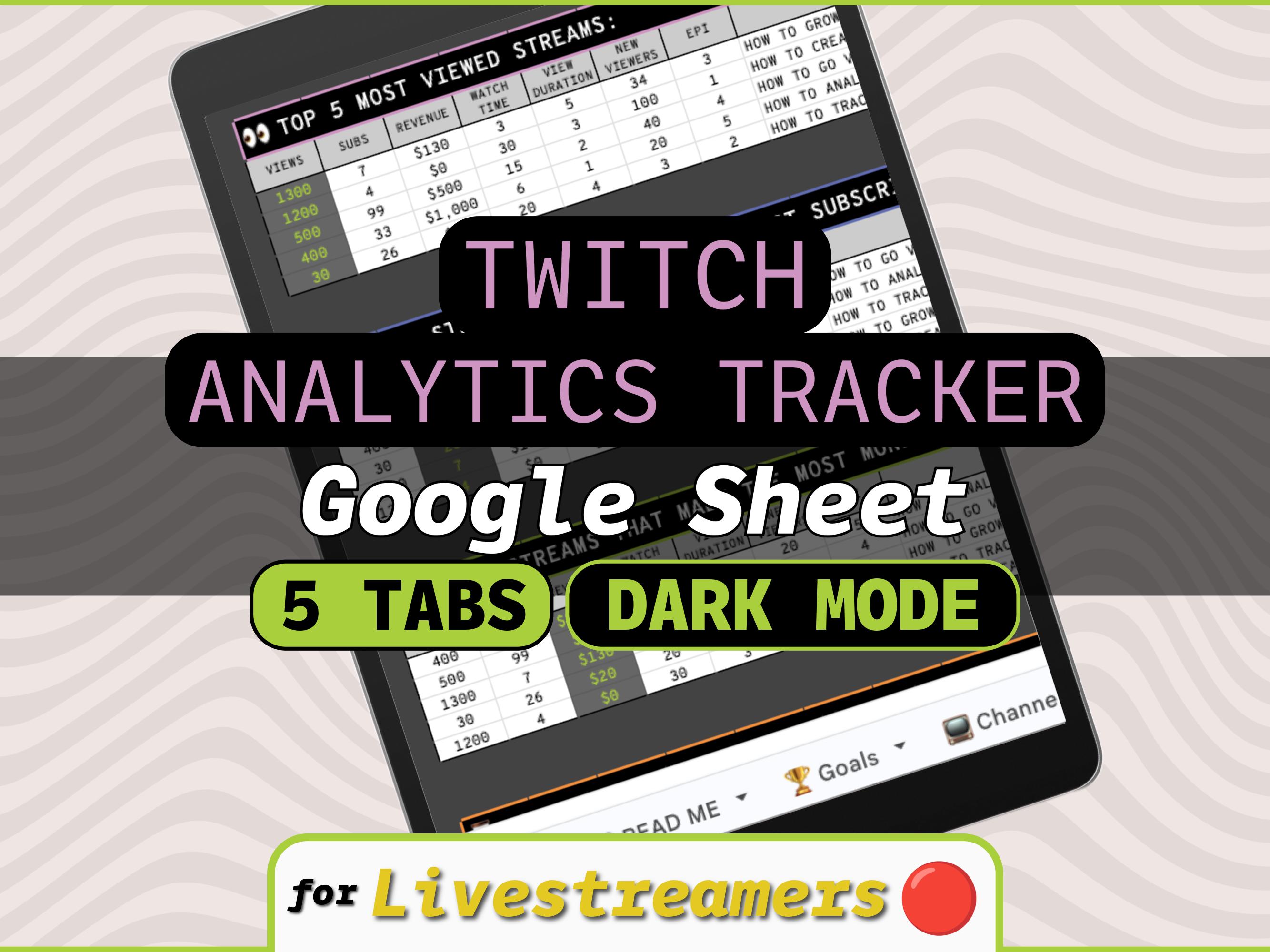 Twitch Streamers Statistics Organizer Google Sheet Template to Track ...