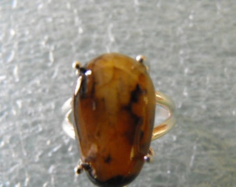 Amber stone ring | Etsy