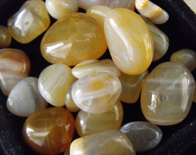 Banded Translucent Golden Agates, Natural Stones With Lines - Etsy