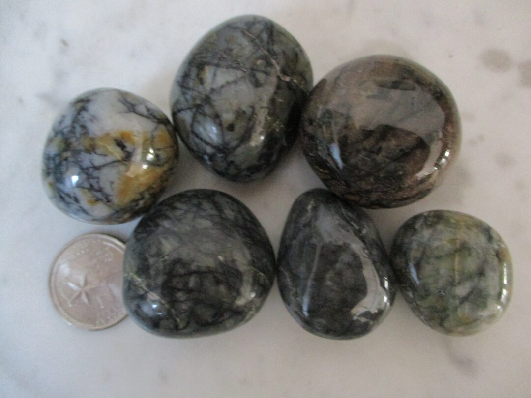 Spider Web Stones Lined and Striped Polished Pacific Ocean - Etsy
