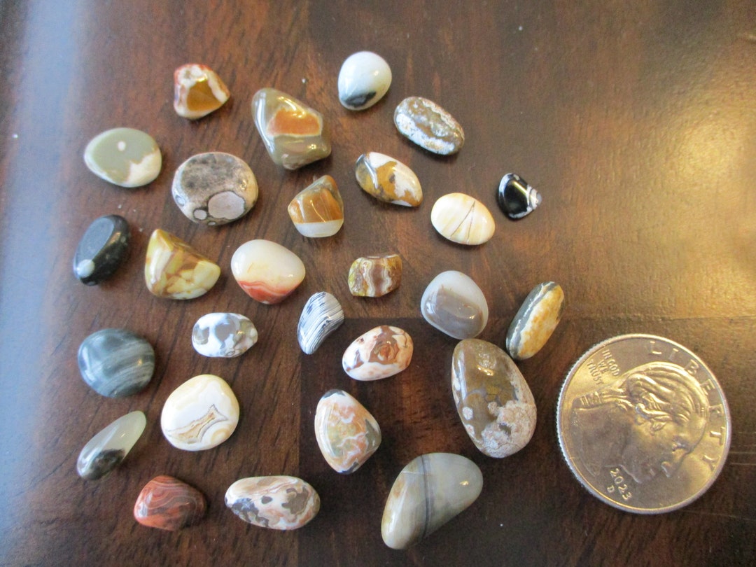 Very Small Polished Stones and Agates, Mosaics, Jewelry, Crafting Lot ...