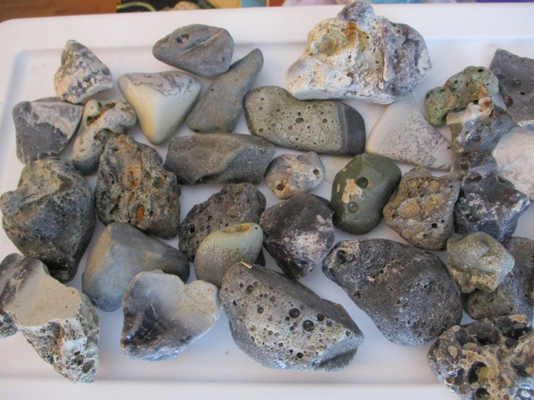 Leland Blue Rough Rocks, Antique Smelters Slag Glass - Etsy