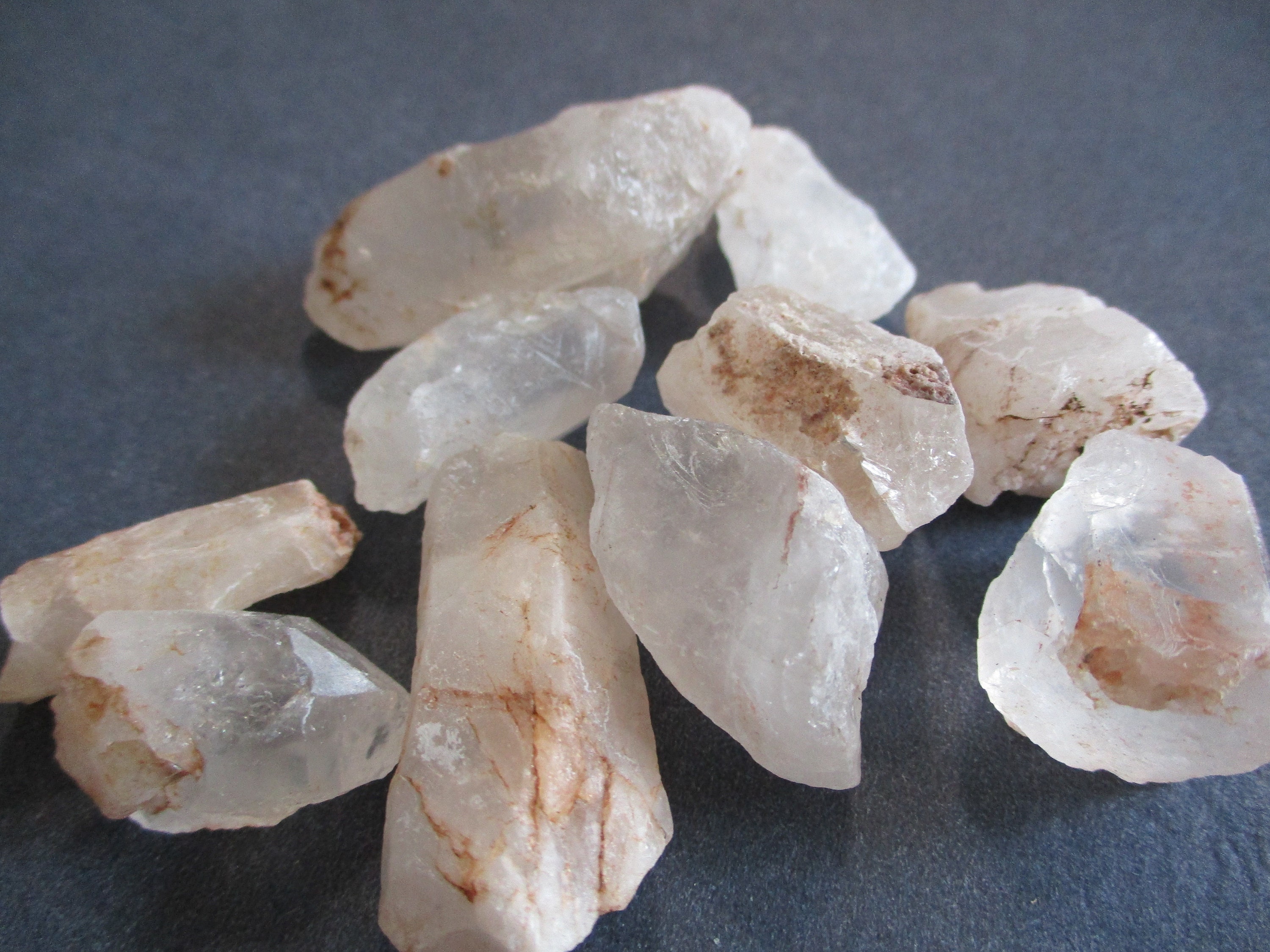 Iron Stained Quartz Crystal Pieces Opaque Rough Raw Points | Etsy