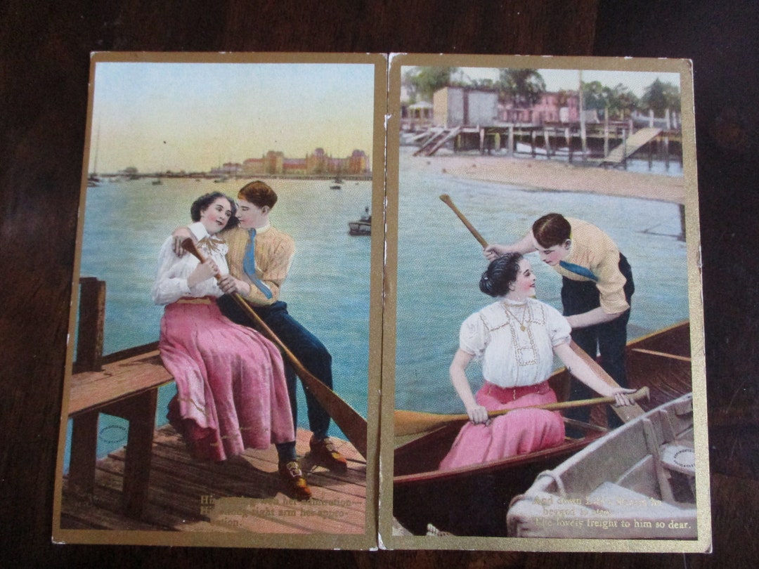 Antique Romance Lithograph Postcards, Julius Bien Litho 1910 Ephemera ...