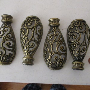 Vintage Filigree Drapery Rod Finials, Set of Four - Etsy