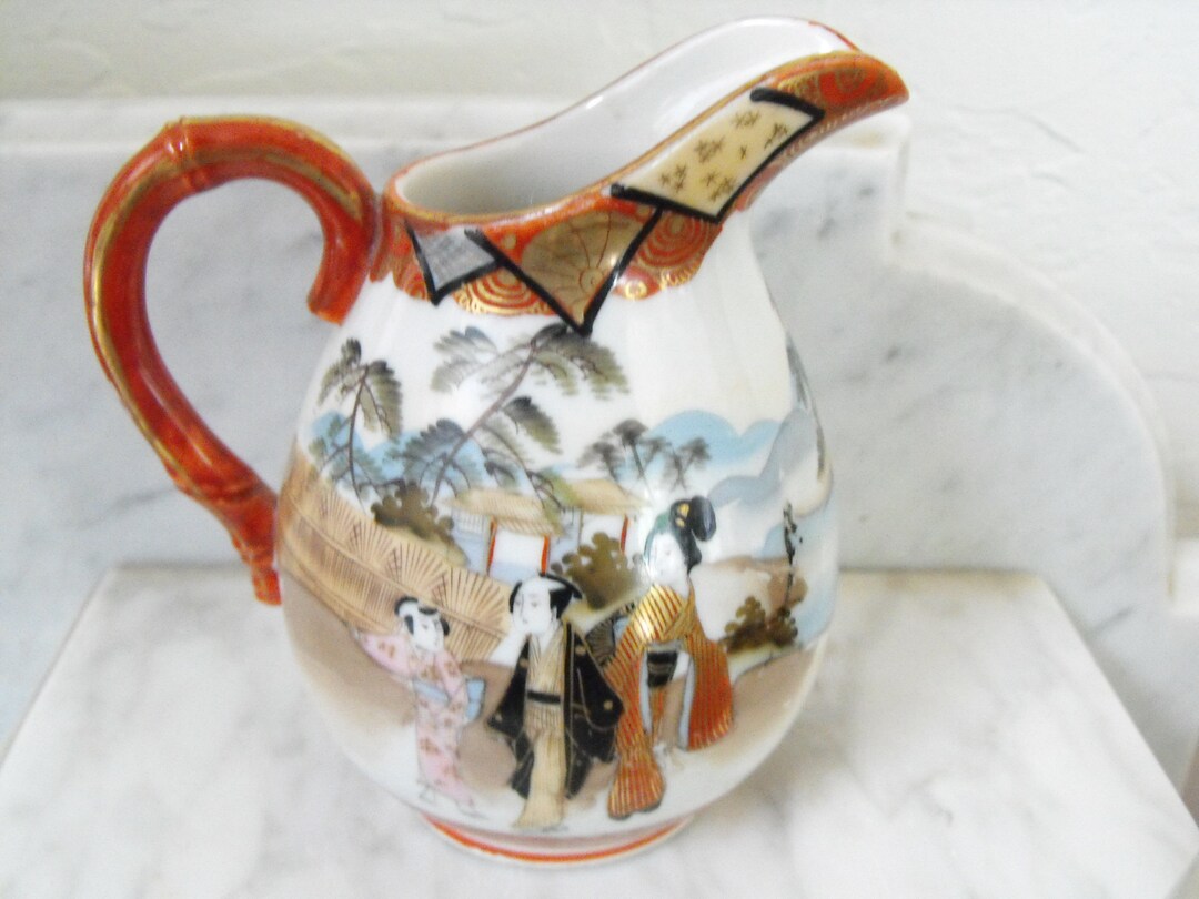Japanese Geisha Pitcher, Vintage Red Mark, Asian Ewer - Etsy