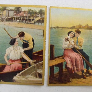 Antique Romance Lithograph Postcards, Julius Bien Litho 1910 Ephemera ...