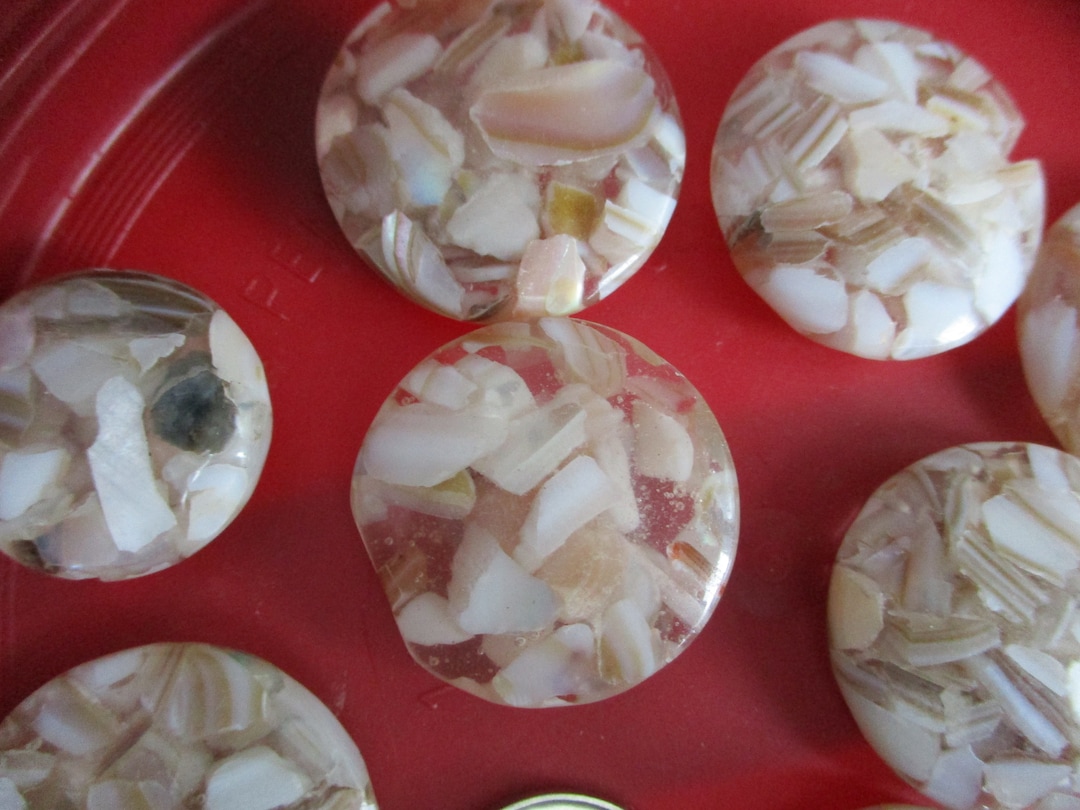 Shiny Round Shell Fragment Two-holed Buttons - Etsy