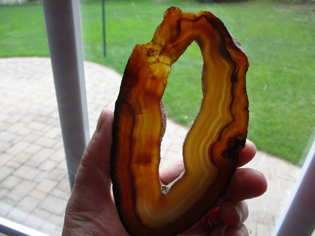 Two Suncatcher Red Agate Holey Rocks - Etsy