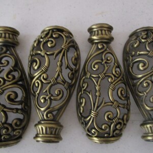 Vintage Filigree Drapery Rod Finials, Set of Four - Etsy