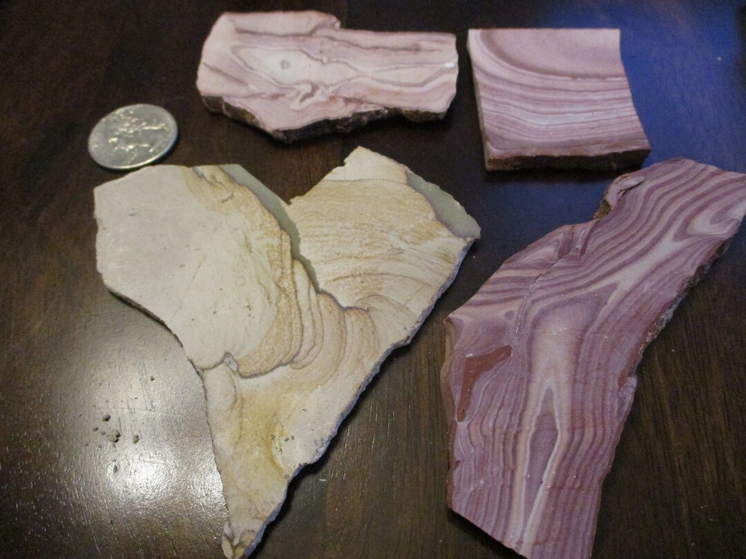 Rhyolite Wonderstone Scenic Jasper Rock Slabs , Striped Cabbing ...