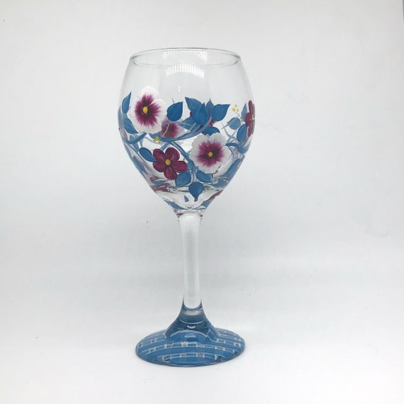 Painted Wine Glasses Housewarming Gift Pretty Wine Glasses - Etsy