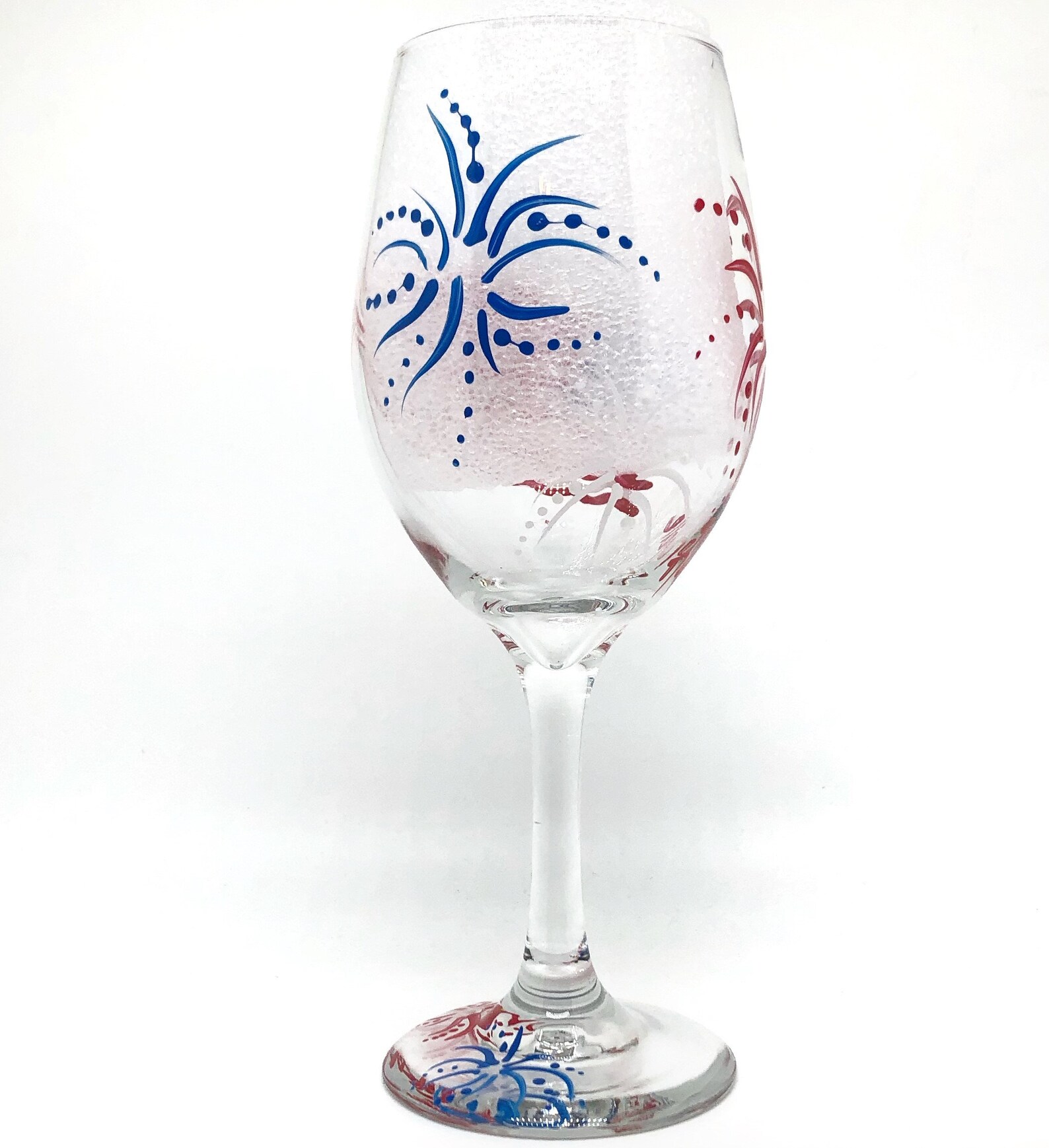 Painted Wine Glasses, Pretty Wine Glass, Patriotic Gift, Hand Painted ...