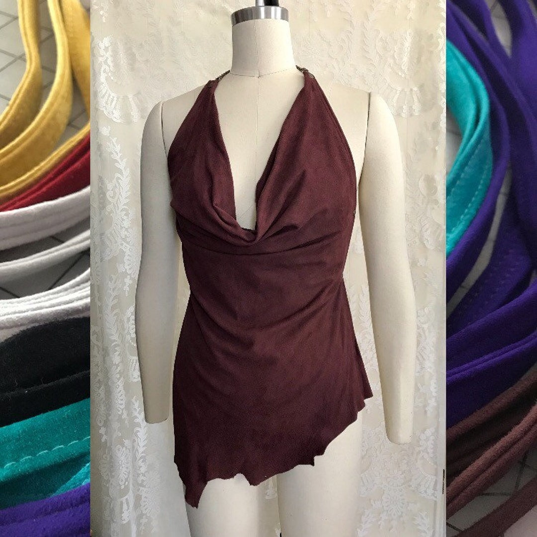 Lamb Suede Halter ** Repurposed Leather ** - Etsy