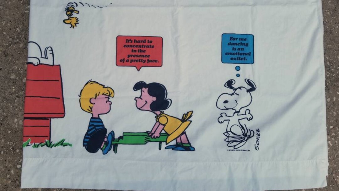 1971 Snoopy Flat Sheet Vintage Snoopy Flat Sheet Vintage Kids Sheet ...