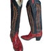 RARE LARRY MAHAN Red Vintage Leather Western Python Snakeskin Cowboy ...