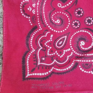 Vintage Red Bandana, Western Bandana, Made in USA - Etsy